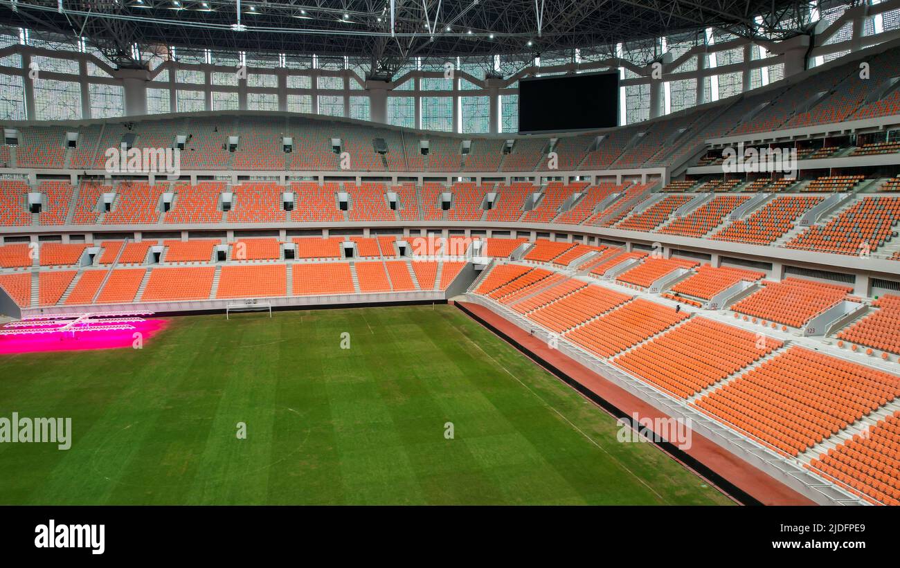 Construction of new tribune football stadium for upcomming Indonesia ...