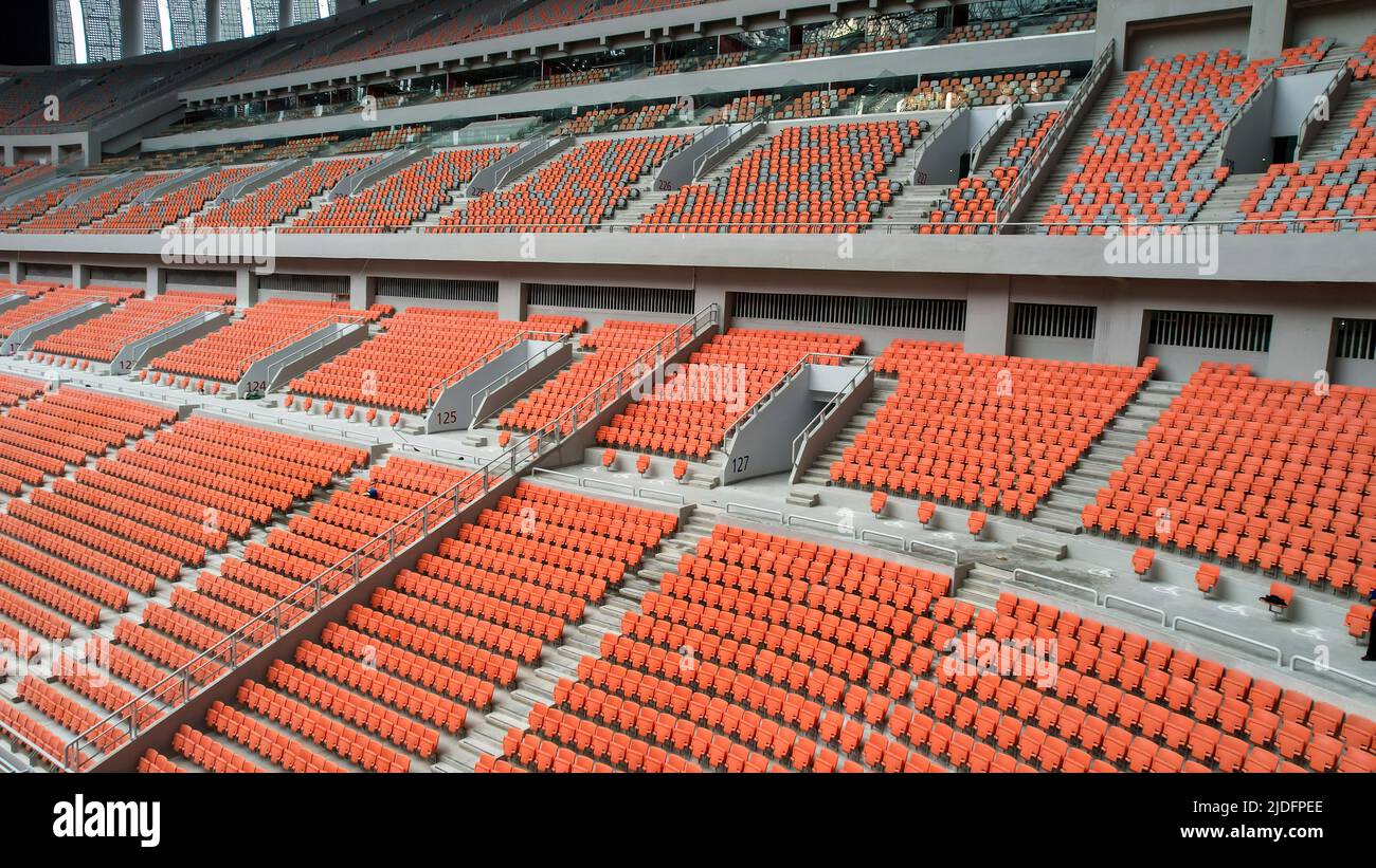 Construction of new tribune football stadium for upcomming Indonesia ...