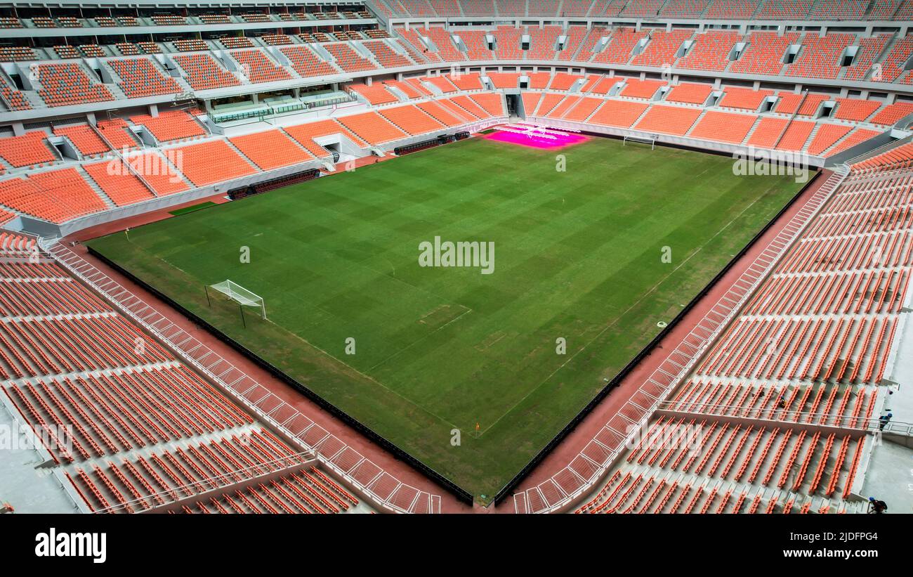 Construction of new tribune football stadium for upcomming Indonesia ...