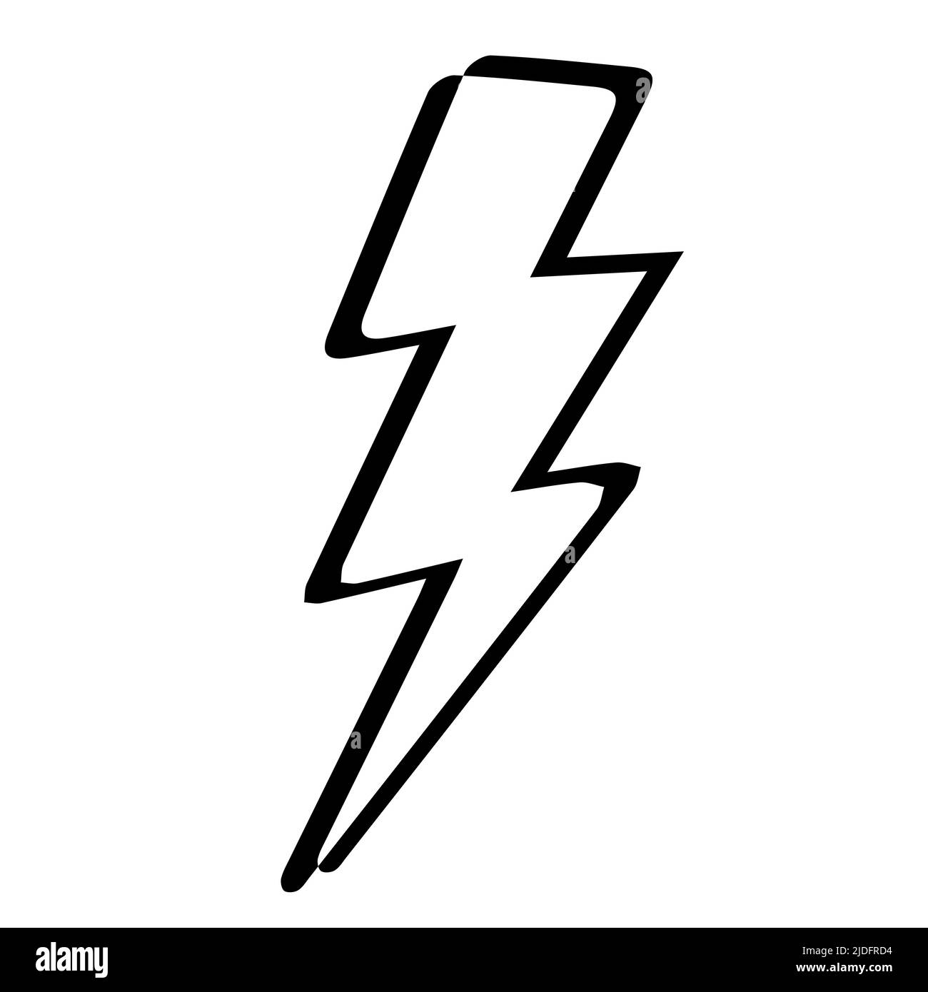 Lighting bolt symbol in doodle style power simple abstract sign ...