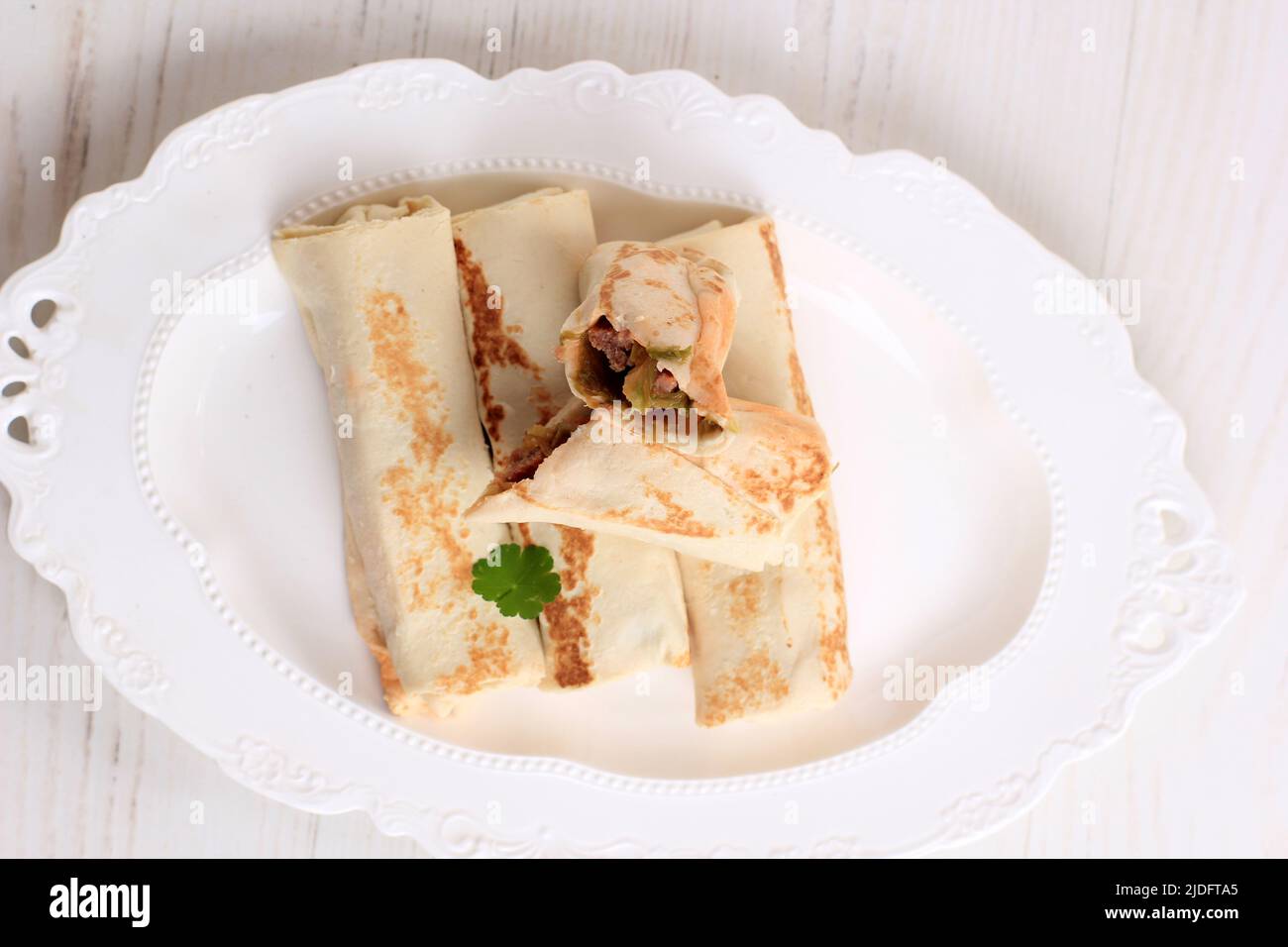 Isolated White Background Frozen Kebab or Shawarma Roll Close up of ...