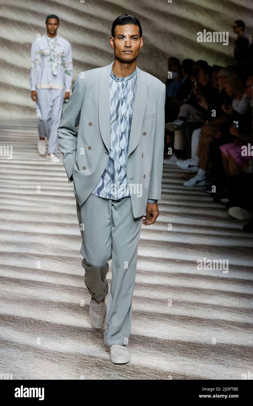 GIORGIO ARMANI SS23 runway during Milan Fashion Week on June 2022 ...