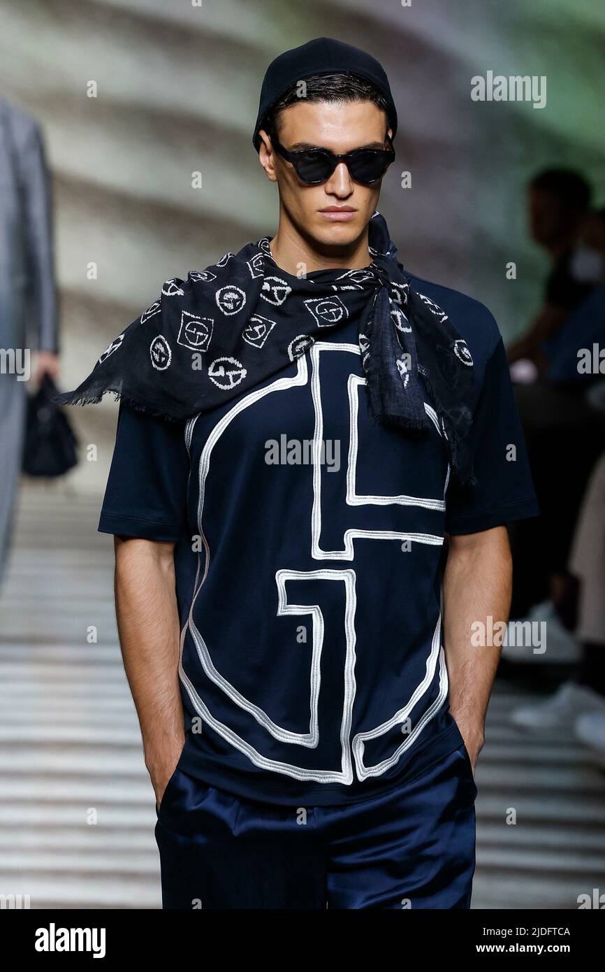 GIORGIO ARMANI SS23 runway during Milan Fashion Week on June 2022 ...