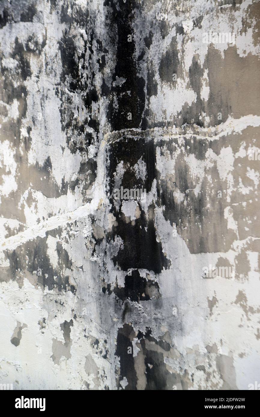 Texture and background of water stains on the cement building wall ...