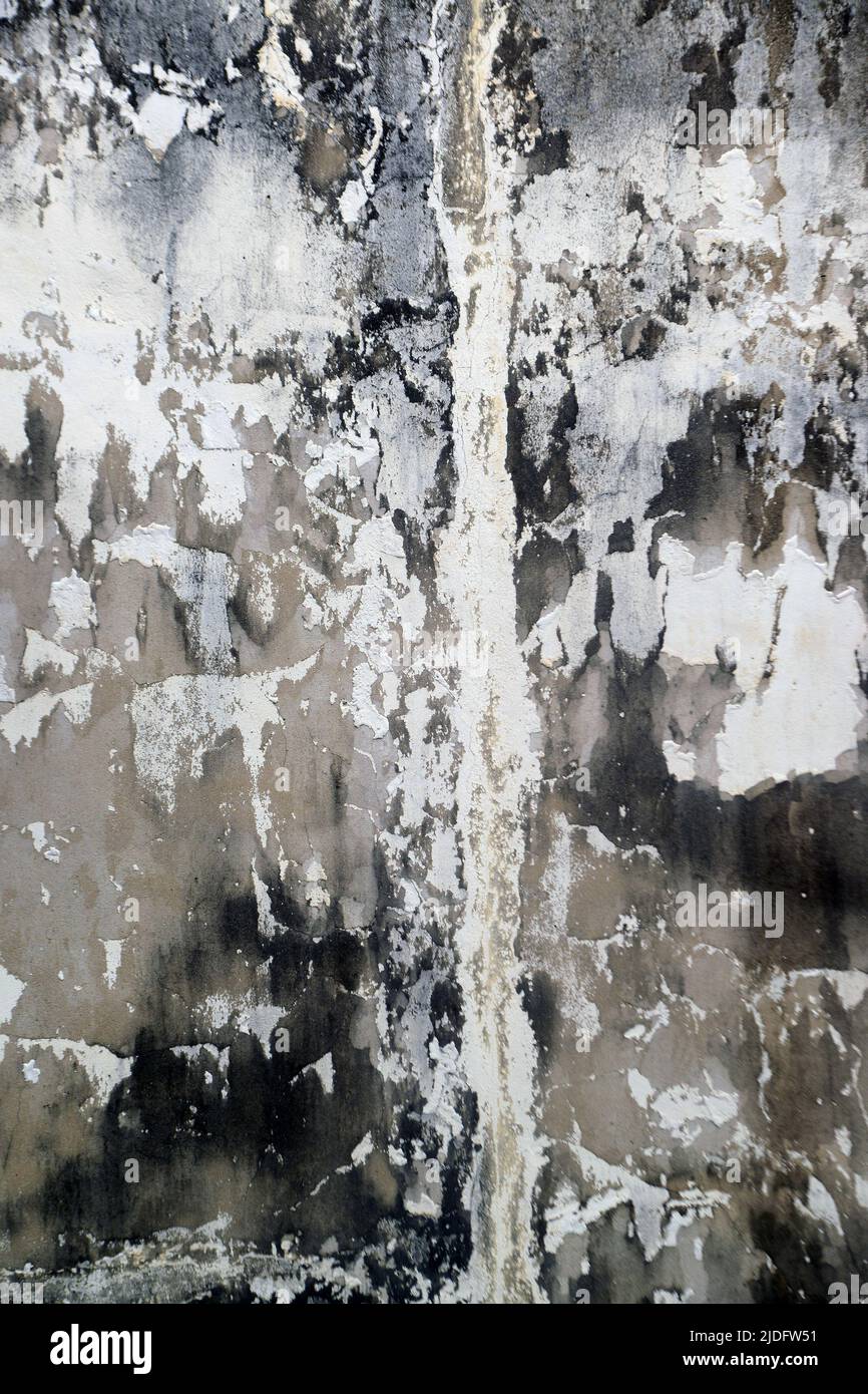 Texture and background of water stains on the cement building wall ...