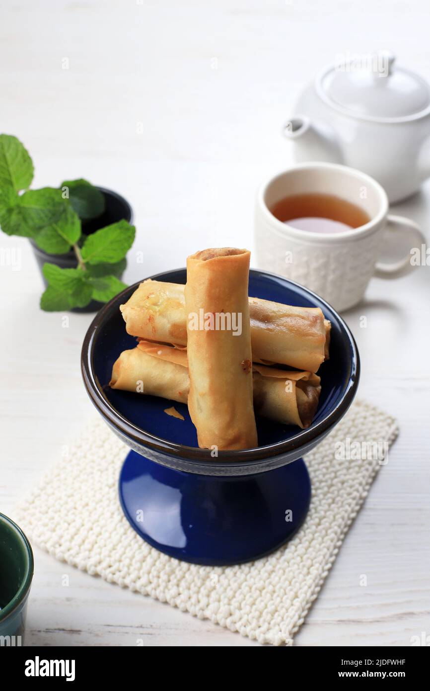 Sweet Spring Roll, Deep Fried Lumpia with Fruit and Banana Inside, on ...