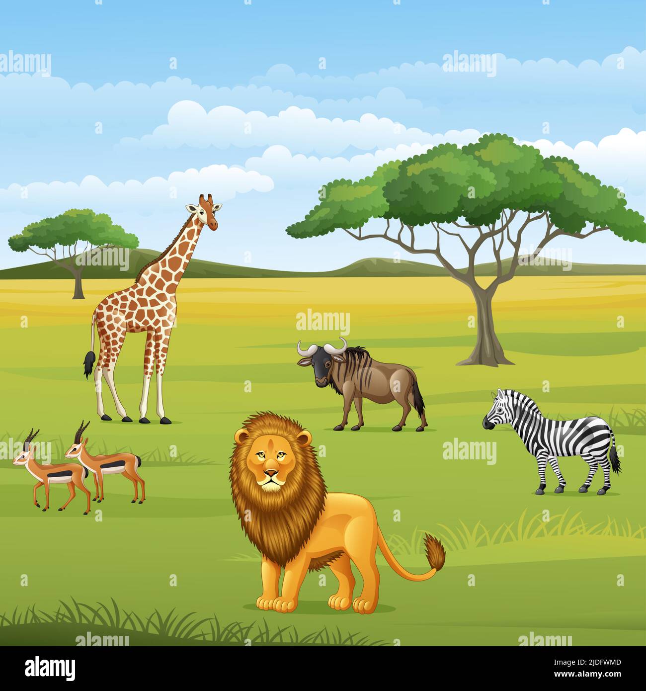 Deer cartoon in outdoor Stock Vector Images - Alamy