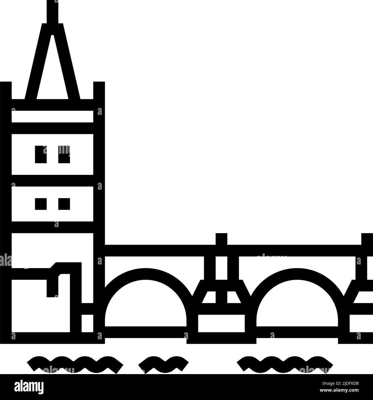 charles bridge line icon vector illustration Stock Vector Image & Art ...
