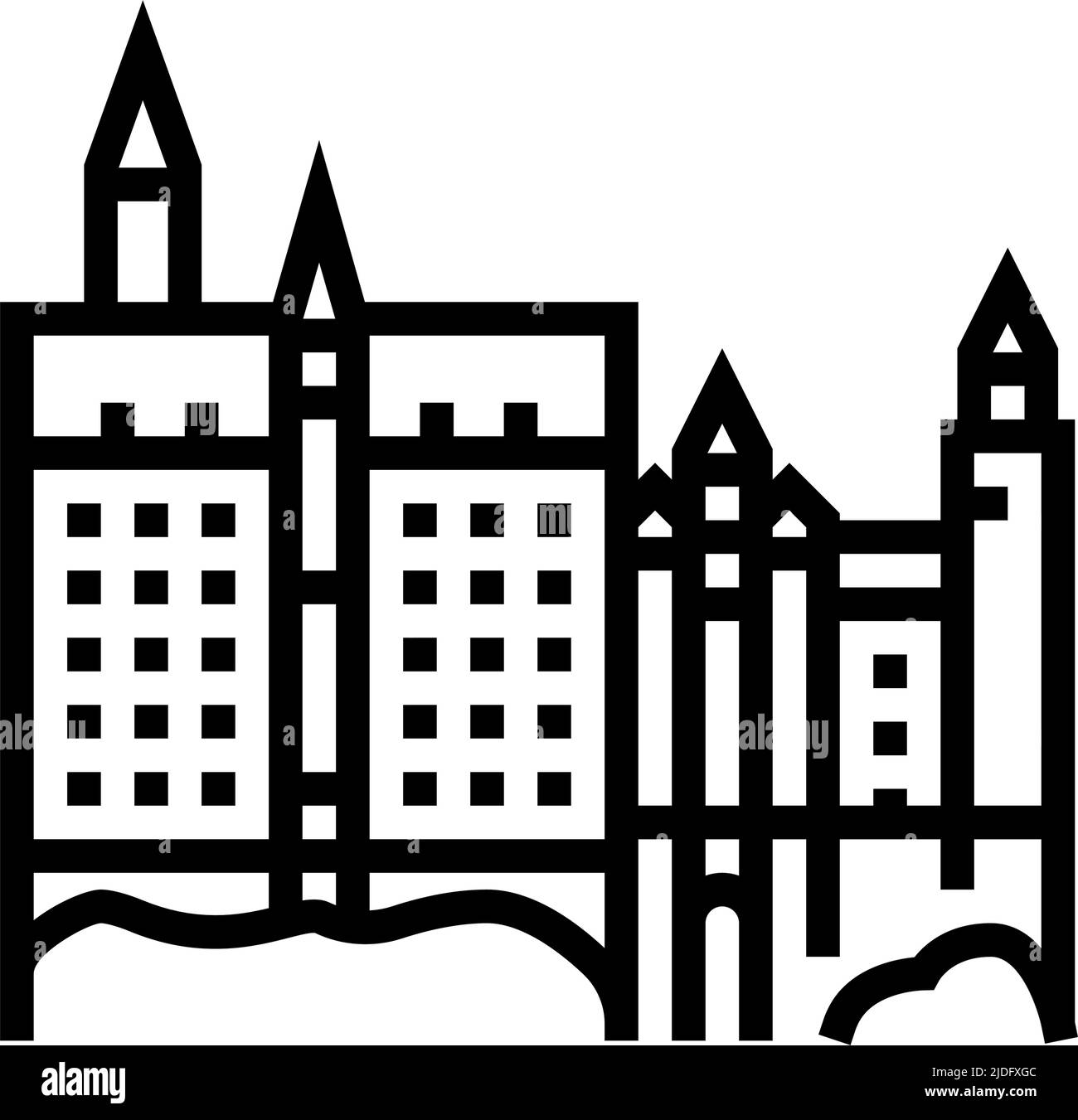 neuschwanstein castle line icon vector illustration Stock Vector Image ...