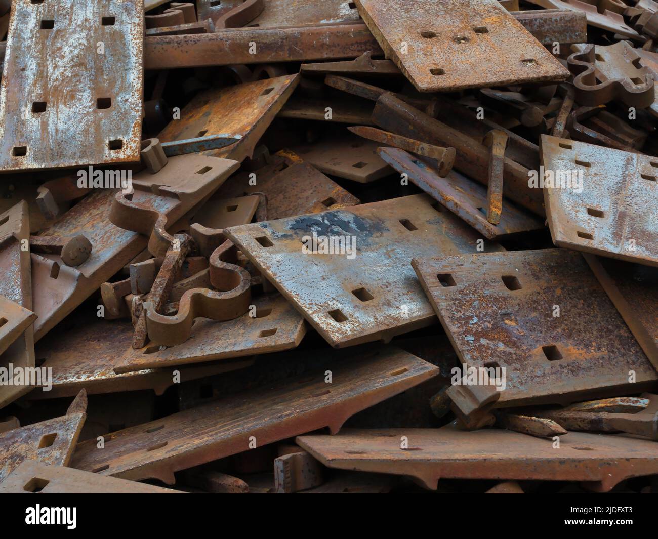 Railroad scrap waiting for recycling Stock Photo - Alamy