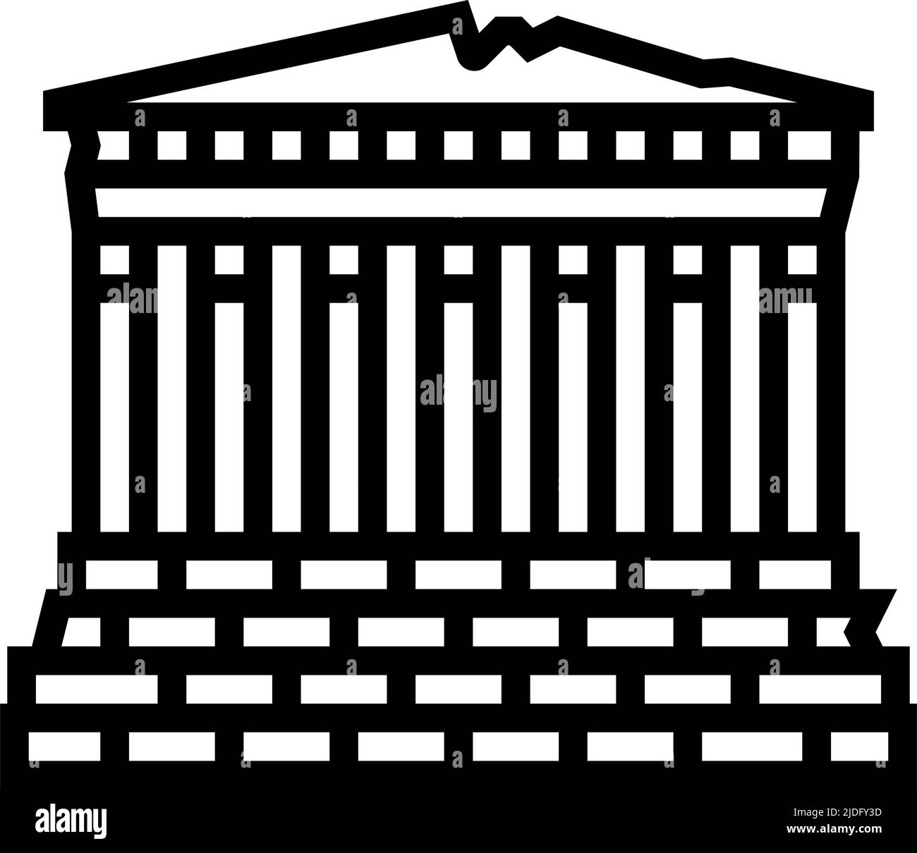 parthenon europe antique building line icon vector illustration Stock ...