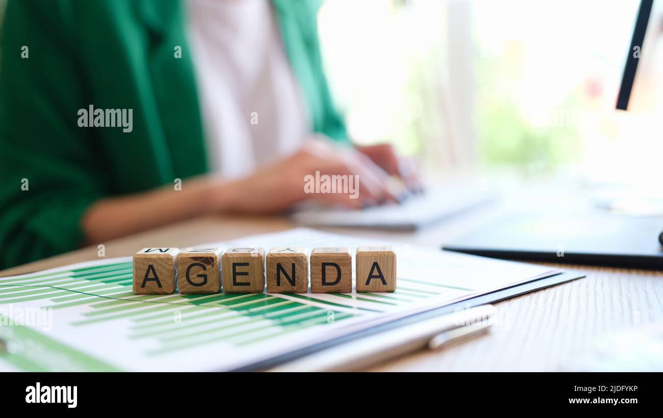 Agenda word hi-res stock photography and images - Alamy