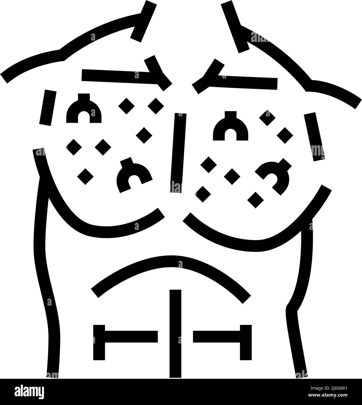 chest ingrown hair line icon vector illustration Stock Vector Image ...