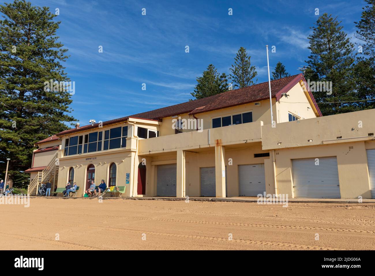 Newport Beach Sydney SLSC surf life saving club building on the beach ...