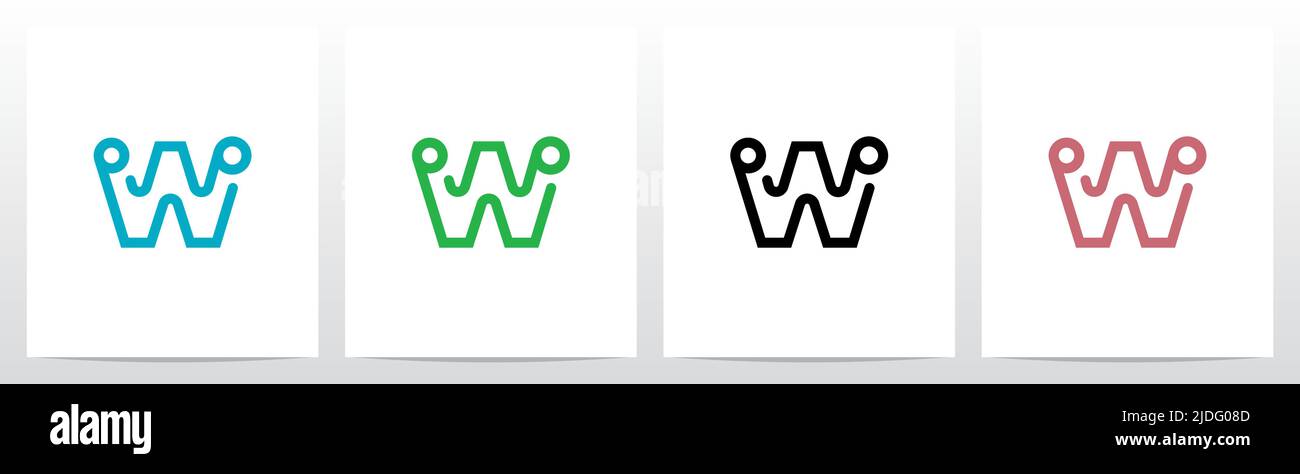 Circle At the End Of Letter Outline W Stock Vector Image & Art - Alamy