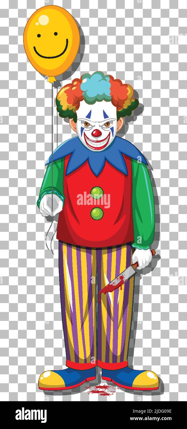 Scary clown cartoon character illustration Stock Vector Image & Art - Alamy