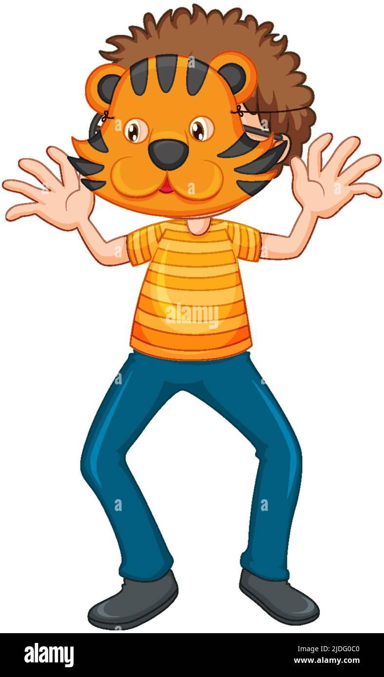 A boy wearing animal mask illustration Stock Vector Image & Art - Alamy