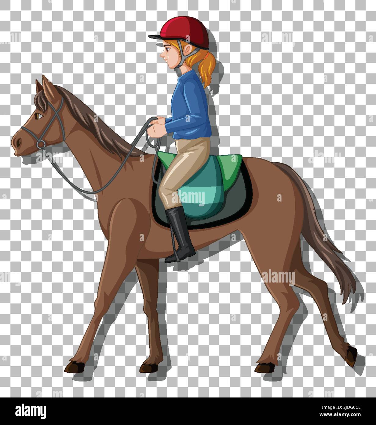 Cartoon Horseback Rider Clip Art Cartoon Illustration Of A Kid Riding