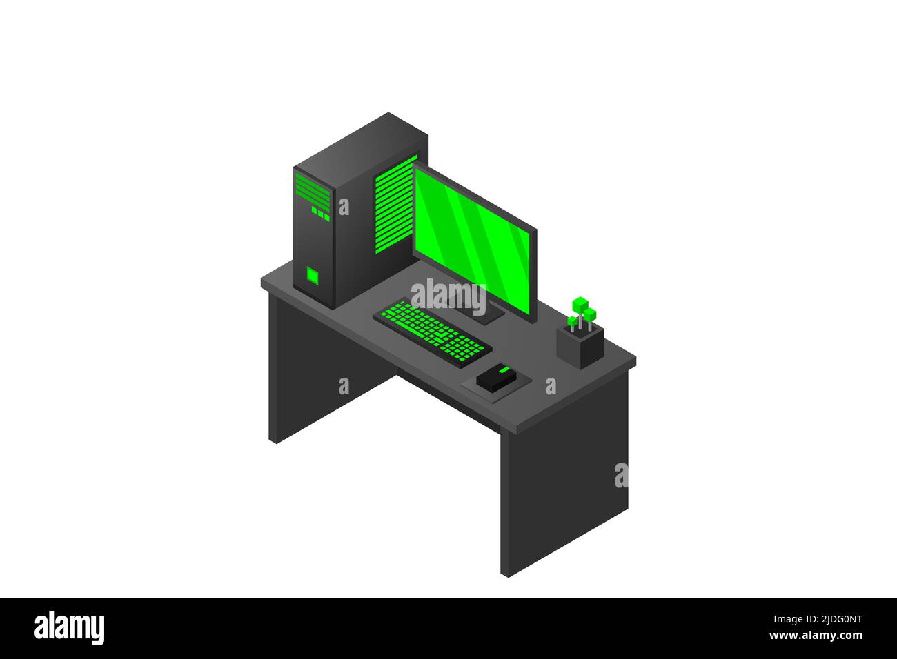 Computer programming station Stock Vector Images - Alamy