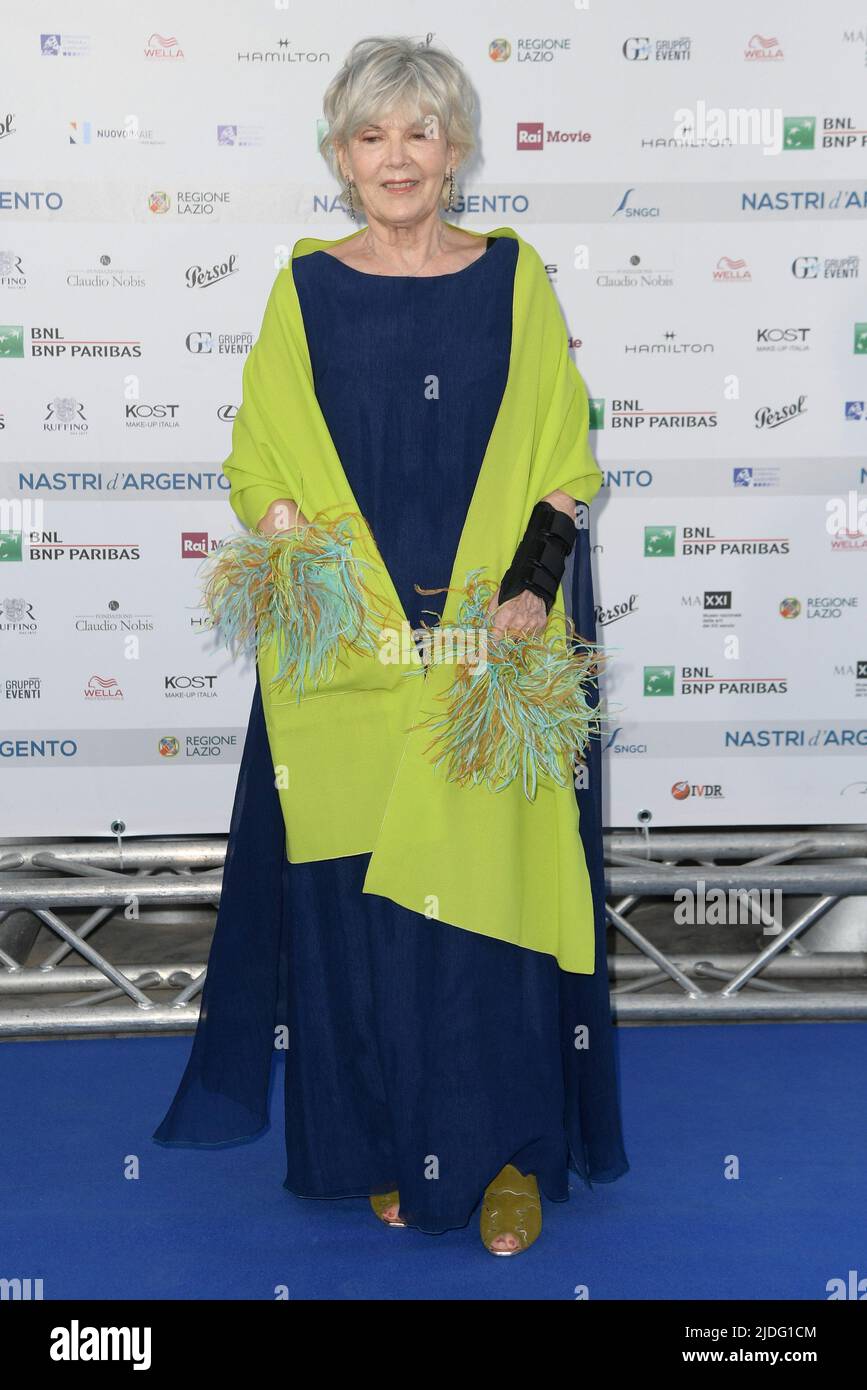Caterina Caselli attends the blu carpet of Nastri d'argento 2022 event ...