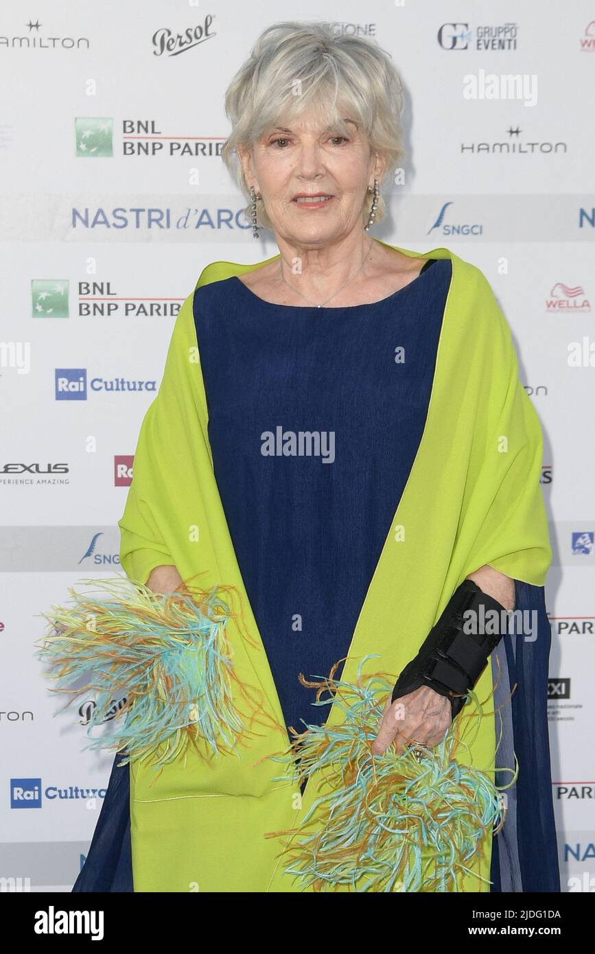 Caterina Caselli attends the blu carpet of Nastri d'argento 2022 event ...