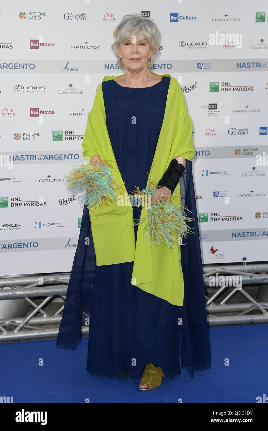 Caterina Caselli attends the blu carpet of Nastri d'argento 2022 event ...