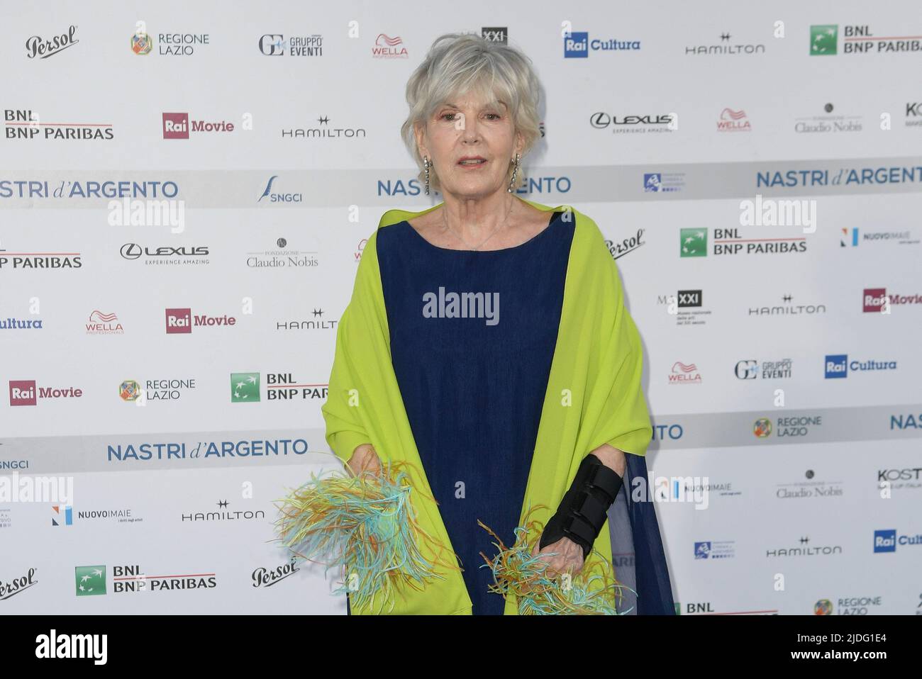 Caterina Caselli attends the blu carpet of Nastri d'argento 2022 event ...