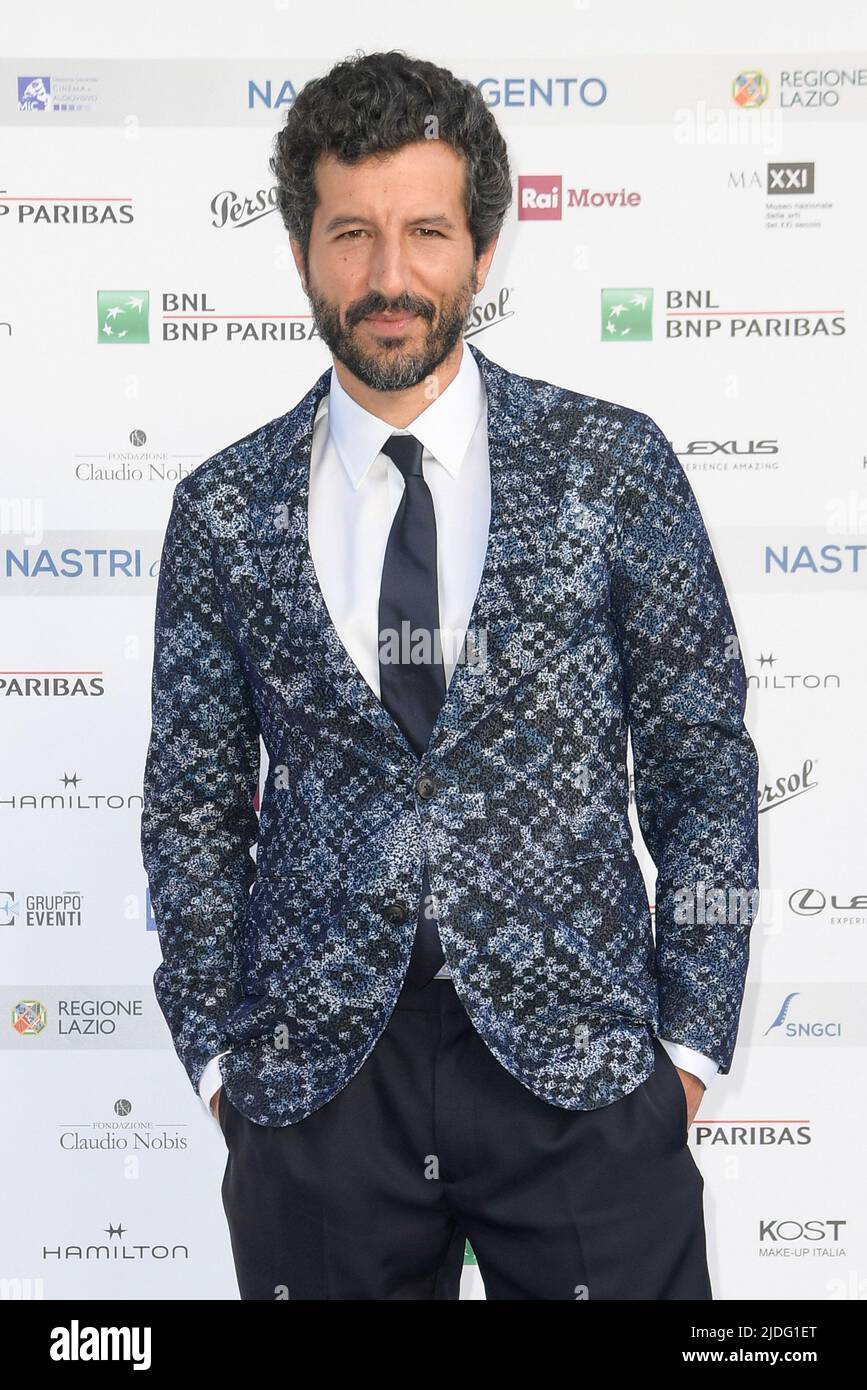 Francesco Scianna attends the blu carpet of Nastri d'argento 2022 event ...