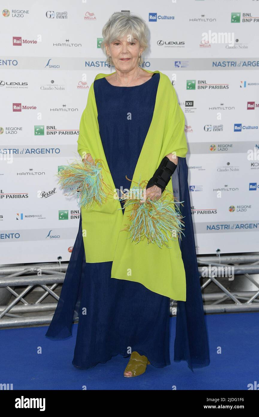 Caterina Caselli attends the blu carpet of Nastri d'argento 2022 event ...