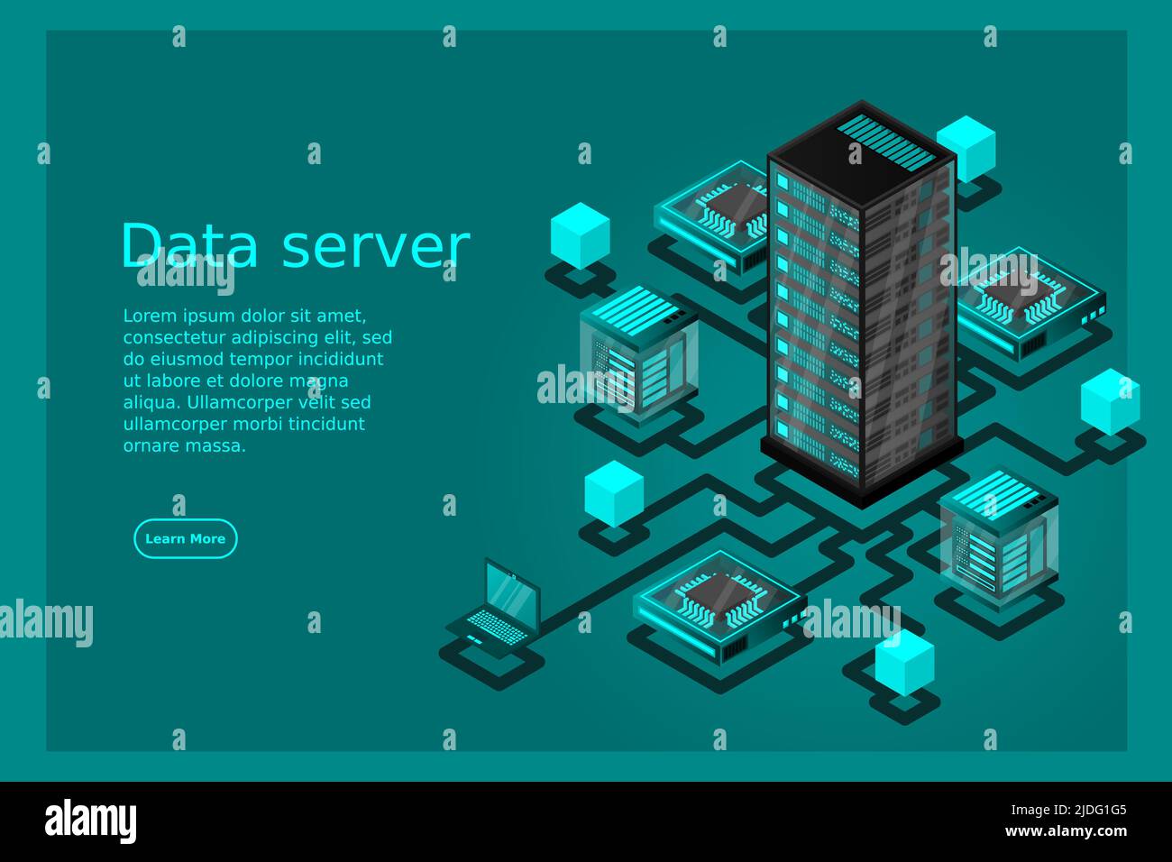 Concept Of Data Network Management Vector Isometric Map With Business