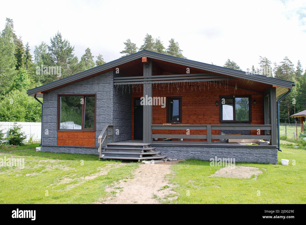 Country houses, cottages in a village in the Priozersky district of the ...