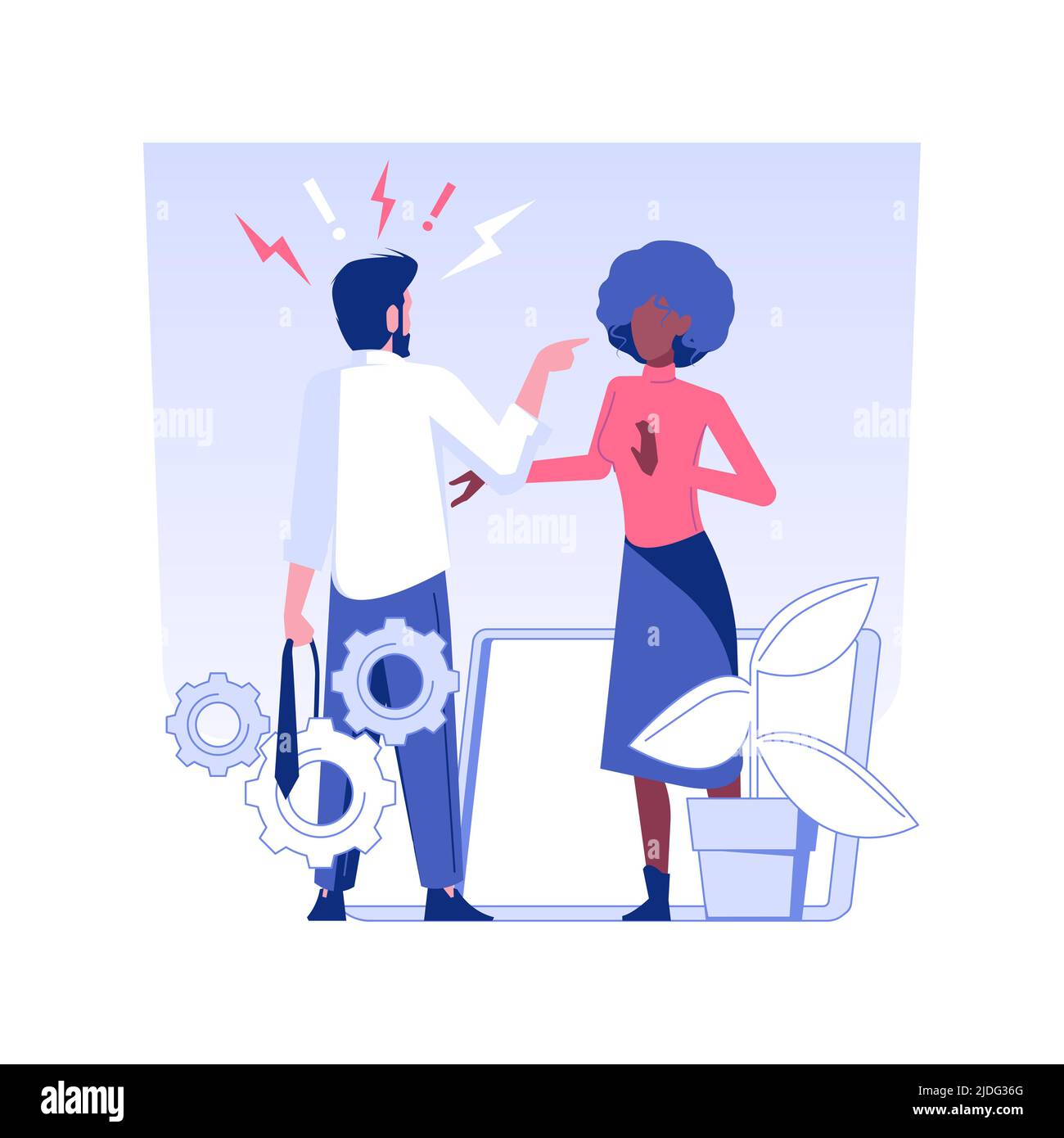 Conflict at a workplace isolated concept vector illustration ...