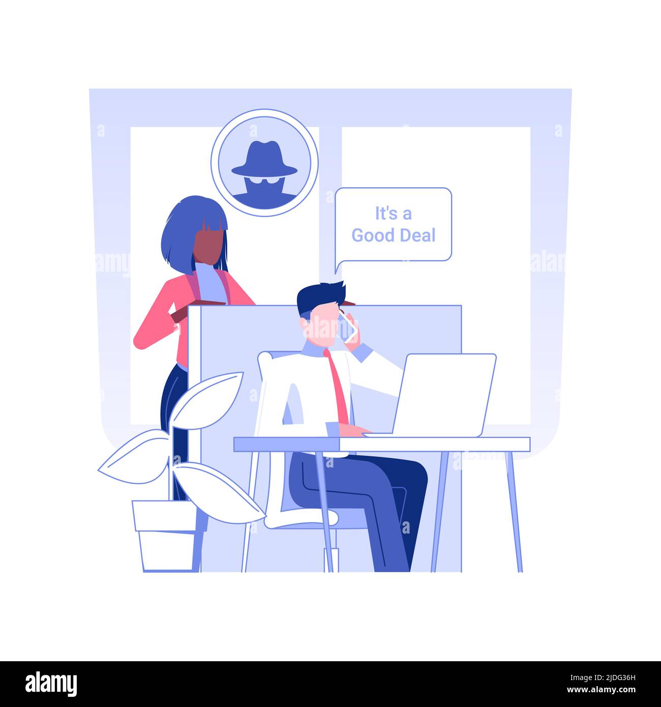 Competition in a workplace isolated concept vector illustration. Man ...