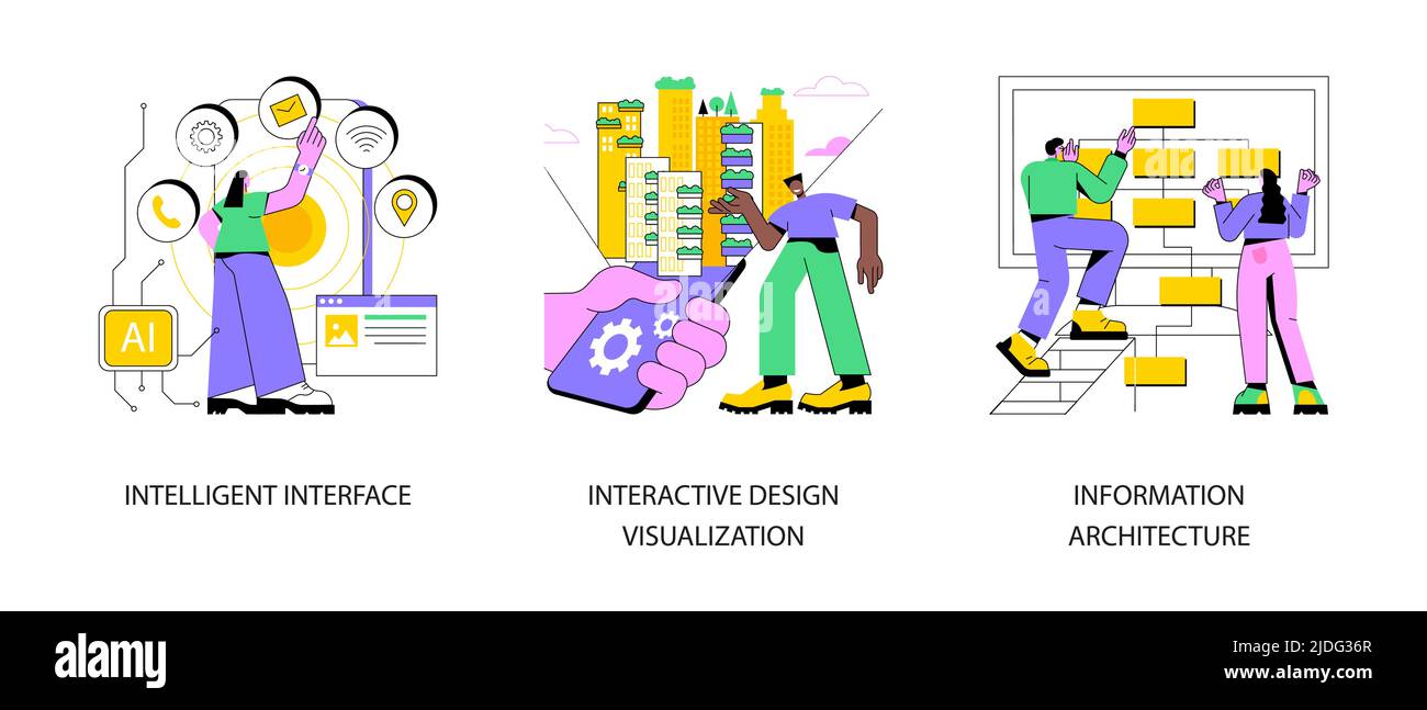 Software Development Abstract Concept Vector Illustration Set