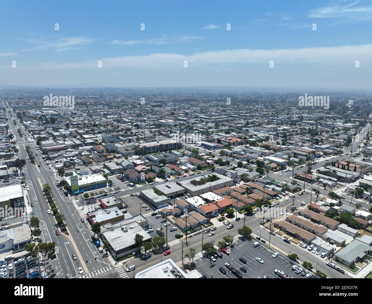 Aerial view of North Park neighborhood in San Diego, California, United ...