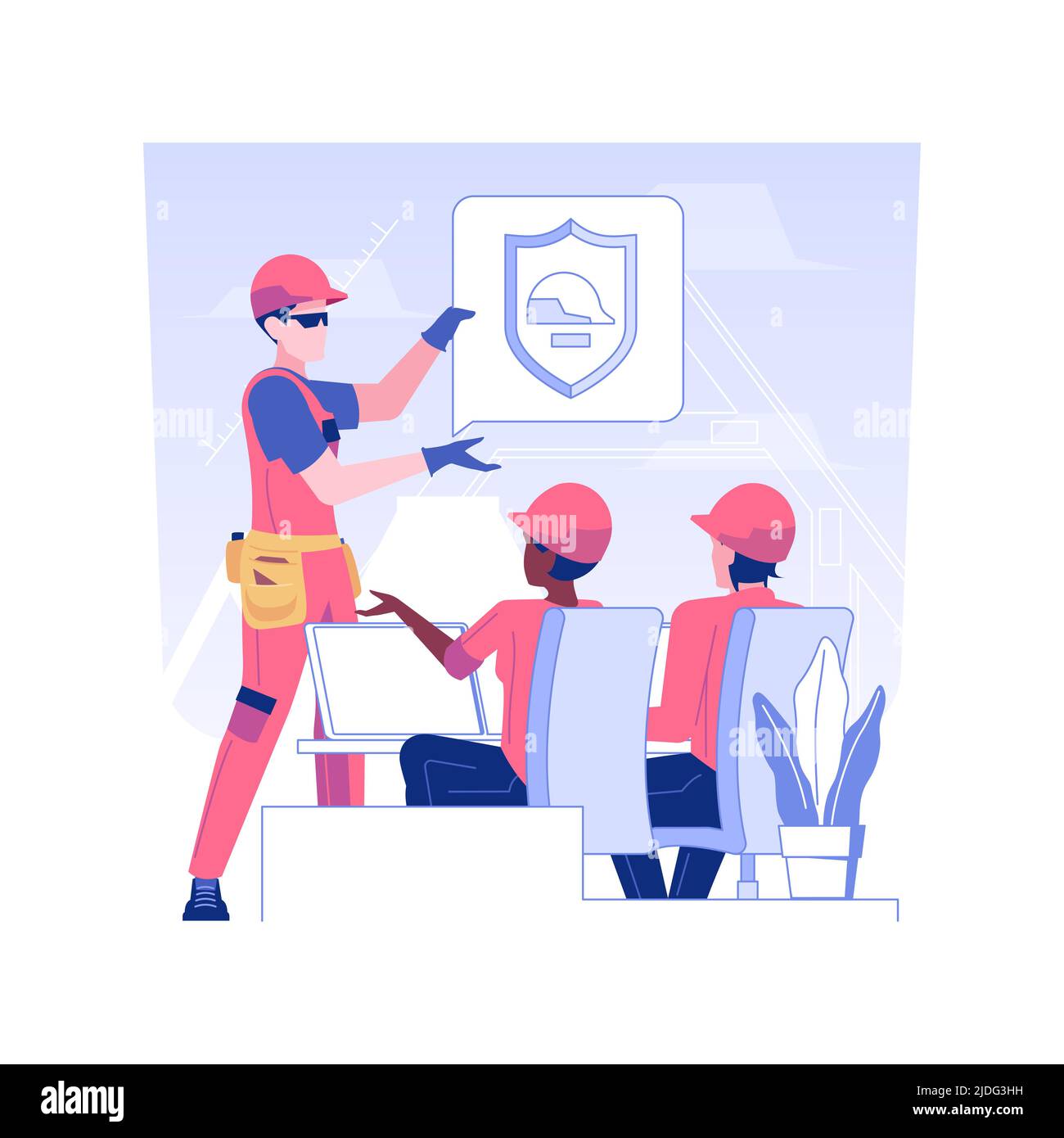 Workplace safety training isolated concept vector illustration. Group ...