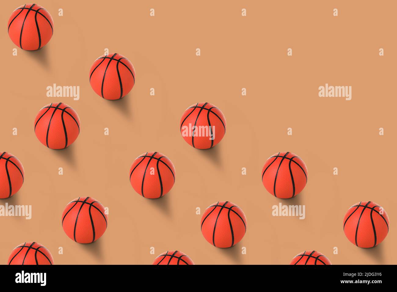 Many basketball balls on beige background with space for text Stock ...