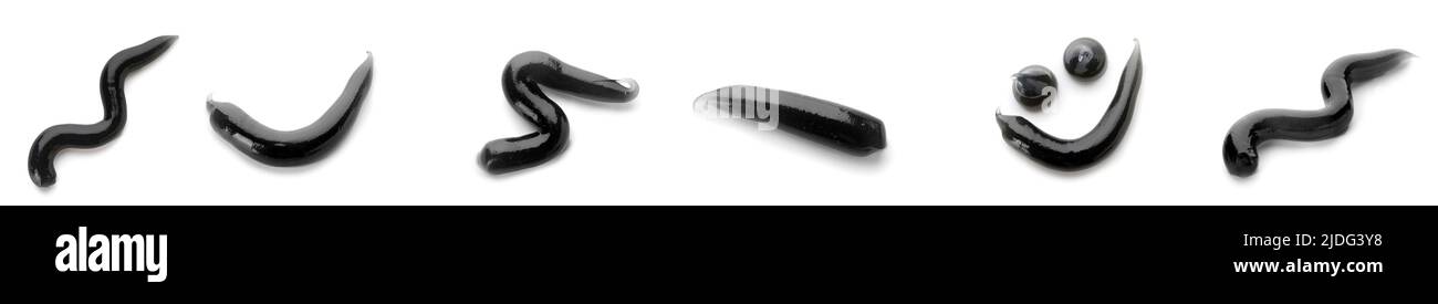 Samples of activated charcoal tooth paste isolated on white Stock Photo ...