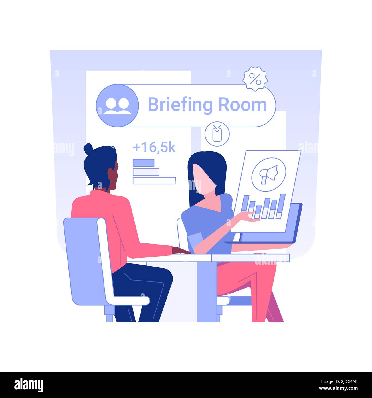 Briefing with a client isolated concept vector illustration ...