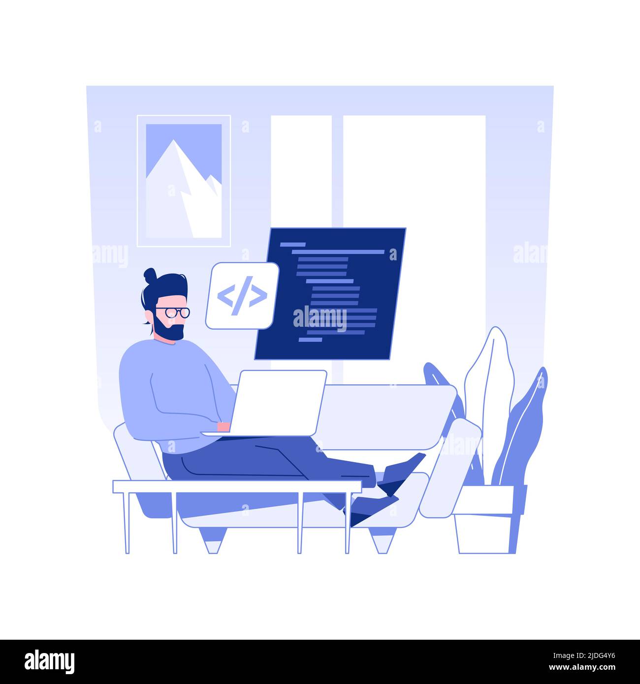 Software developer isolated concept vector illustration. Smiling ...