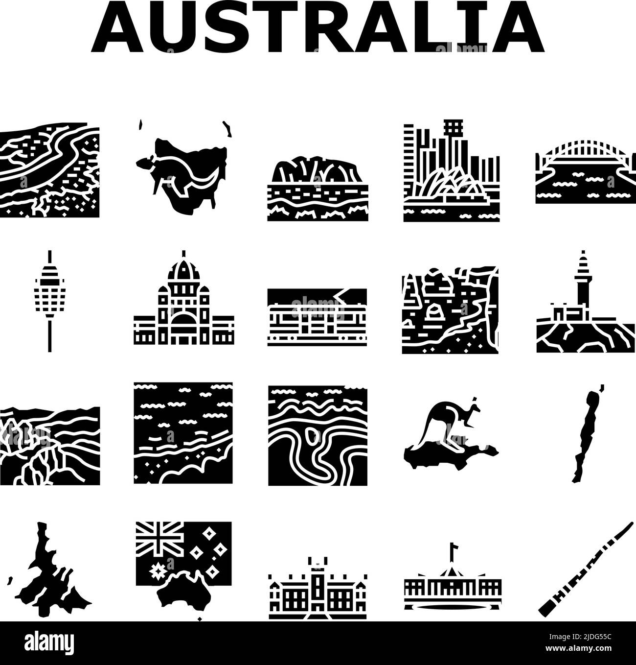Australia Continent Landscape Icons Set Vector Stock Vector Image & Art ... Australia Continent Landscape Icons Set Vector Stock Vector Image & Art ...
