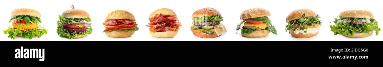 Set different burgers isolated hi-res stock photography and images - Alamy
