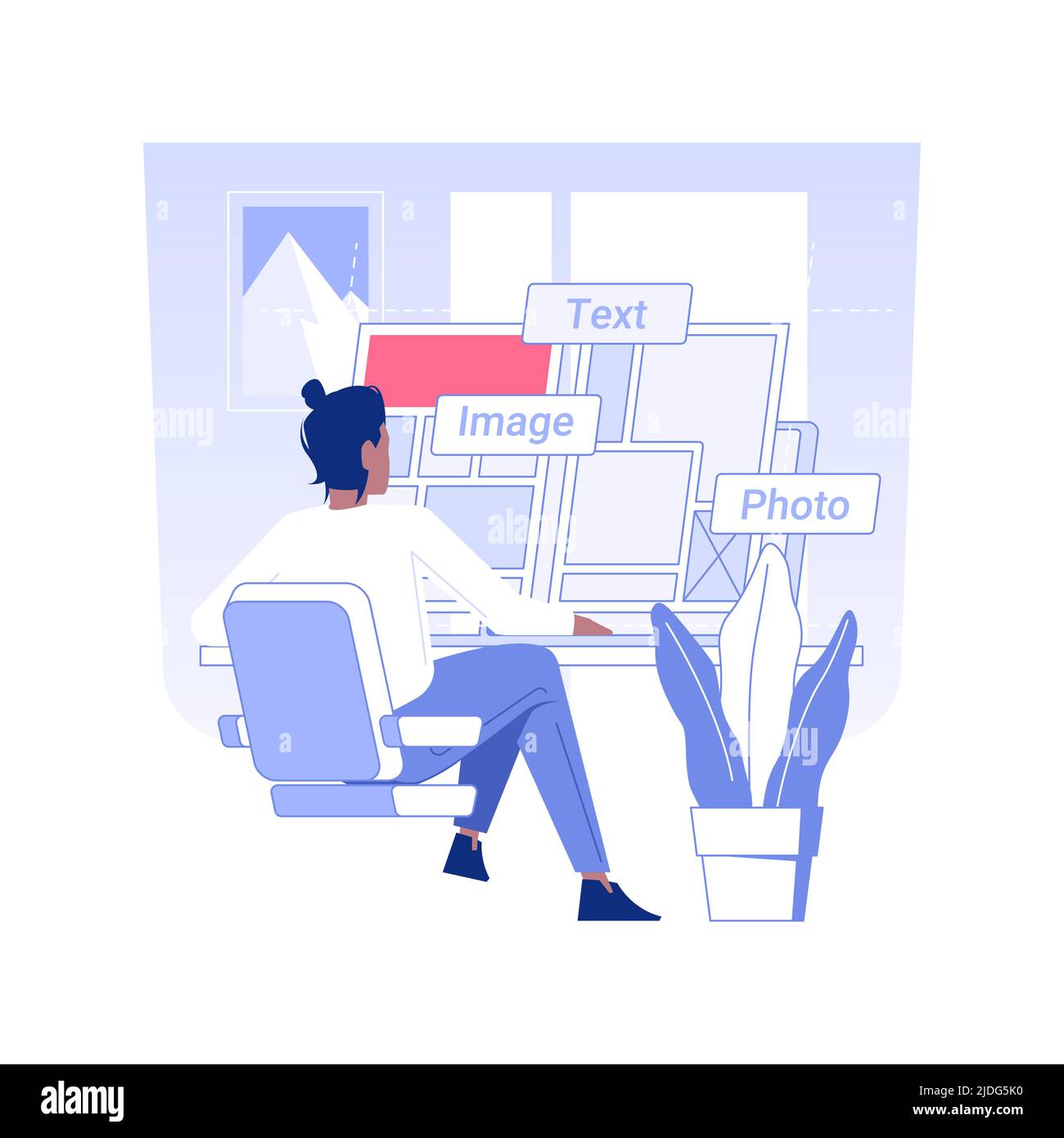 Layout designer isolated concept vector illustration. Professional ...