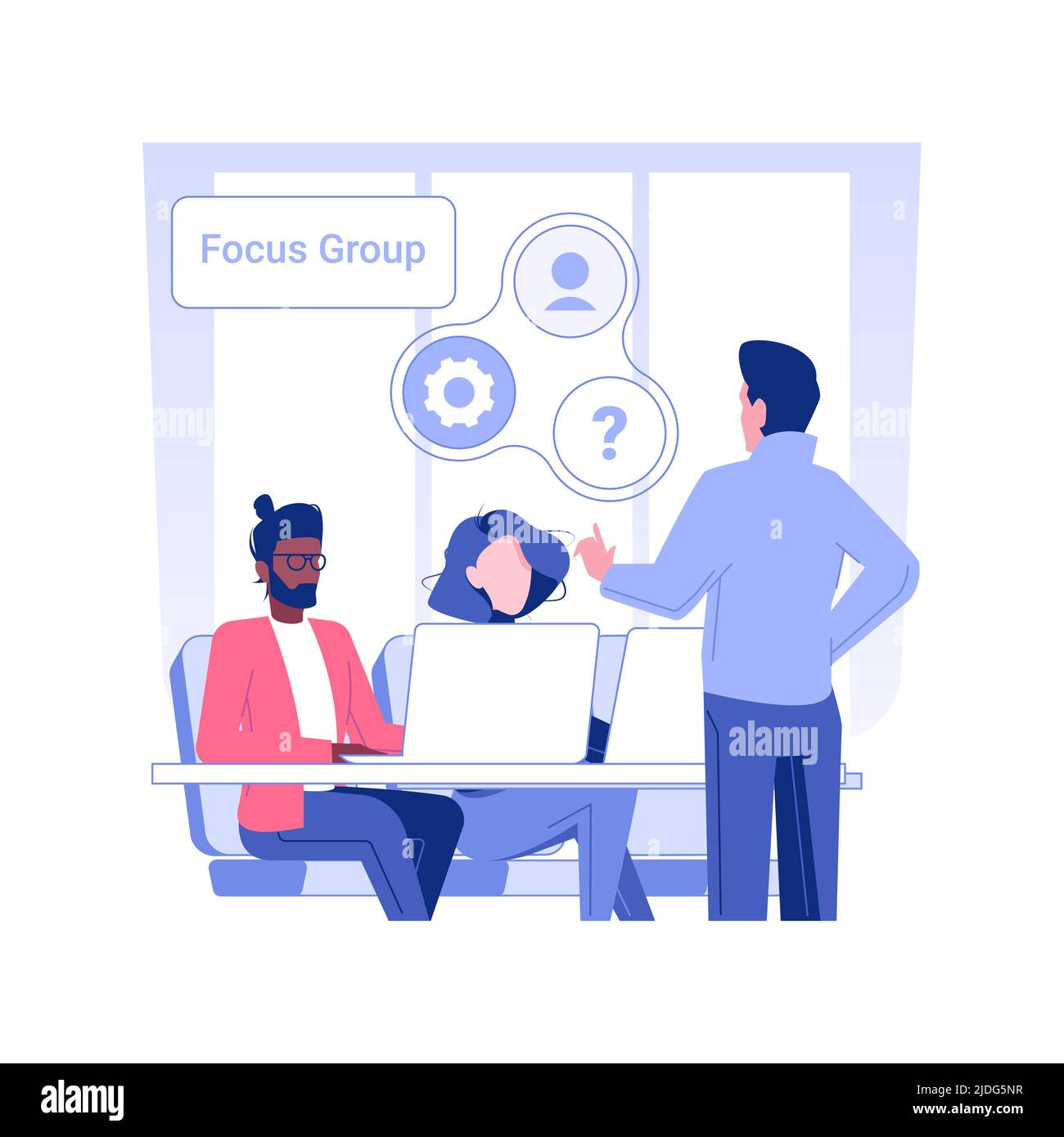 Focus group isolated concept vector illustration. Group of diverse ...