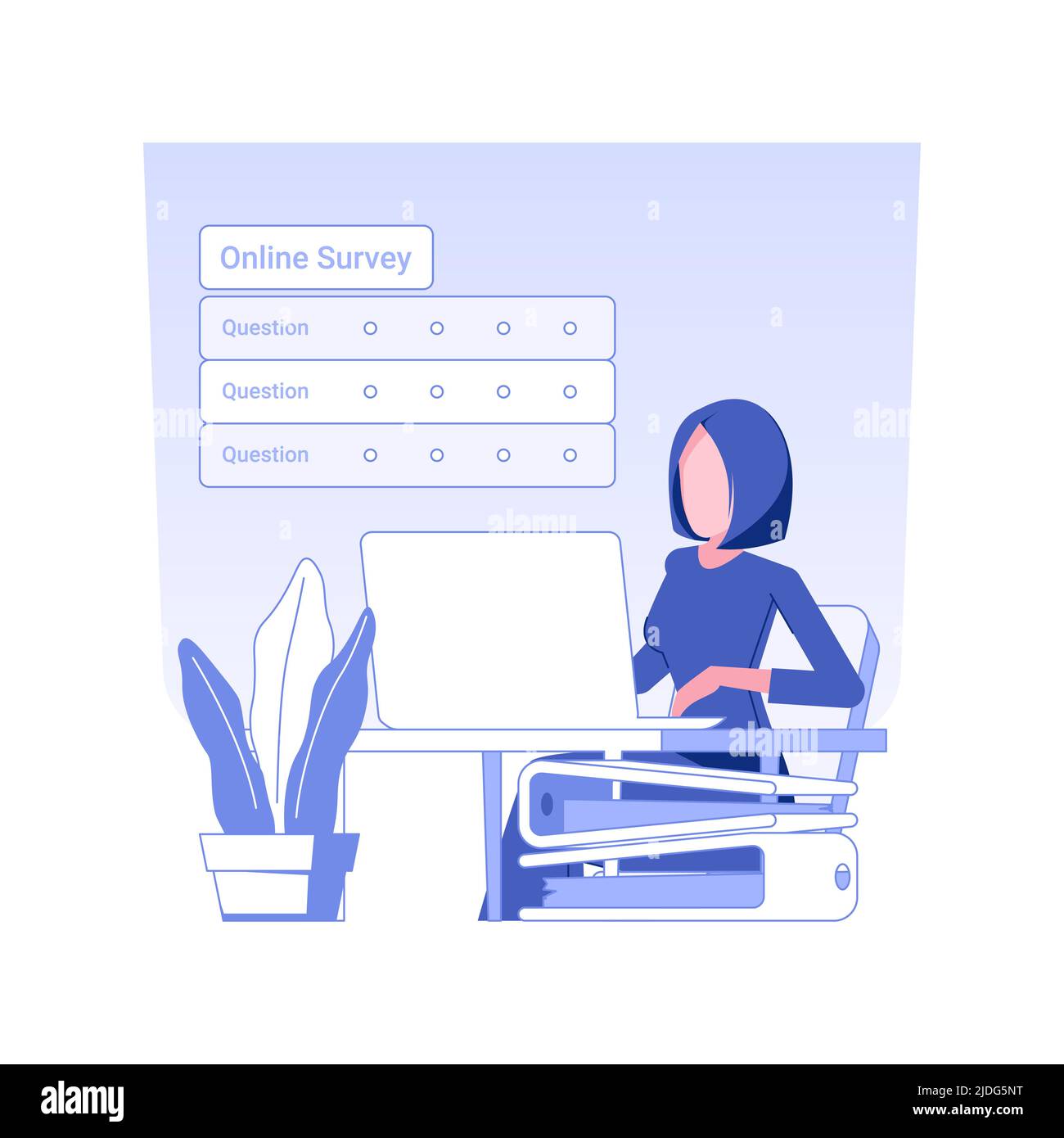 Online survey isolated concept vector illustration. Woman creating ...