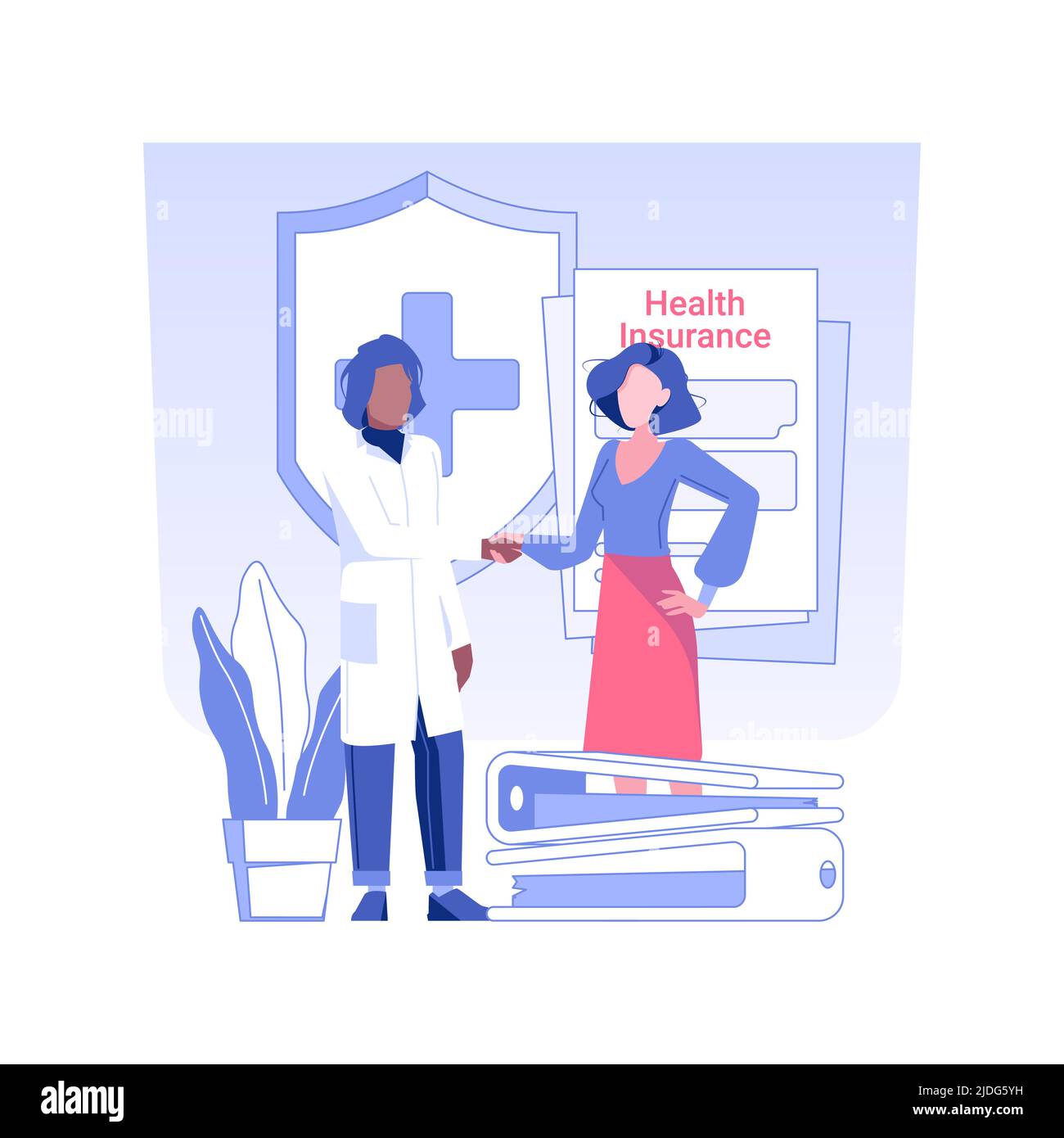 Health insurance isolated concept vector illustration. Woman making ...