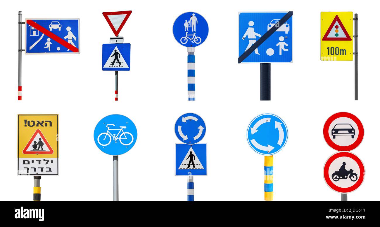 Set different traffic signs hi-res stock photography and images - Alamy