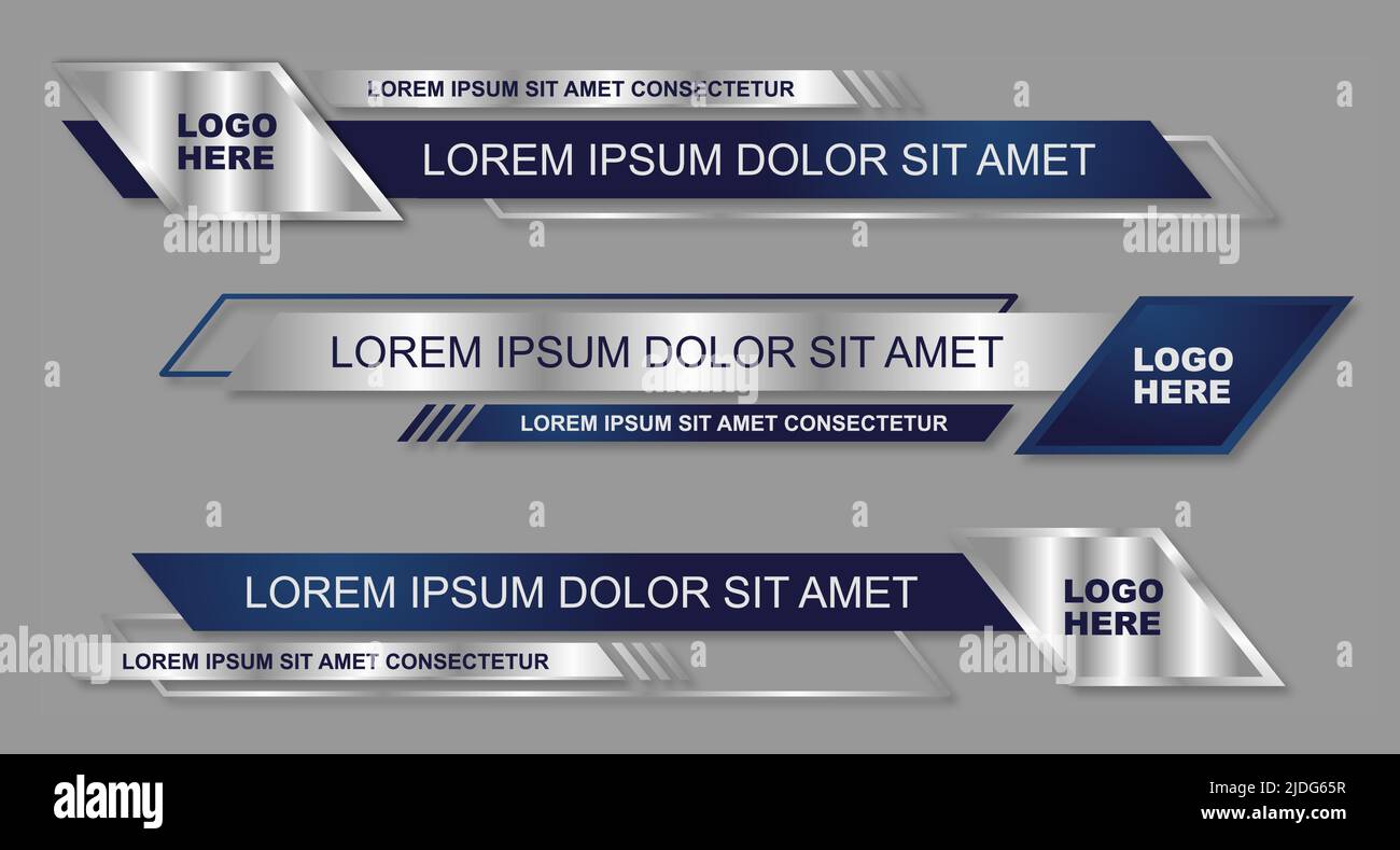 Modern geometric lower third banner template design. Colorful lower ...