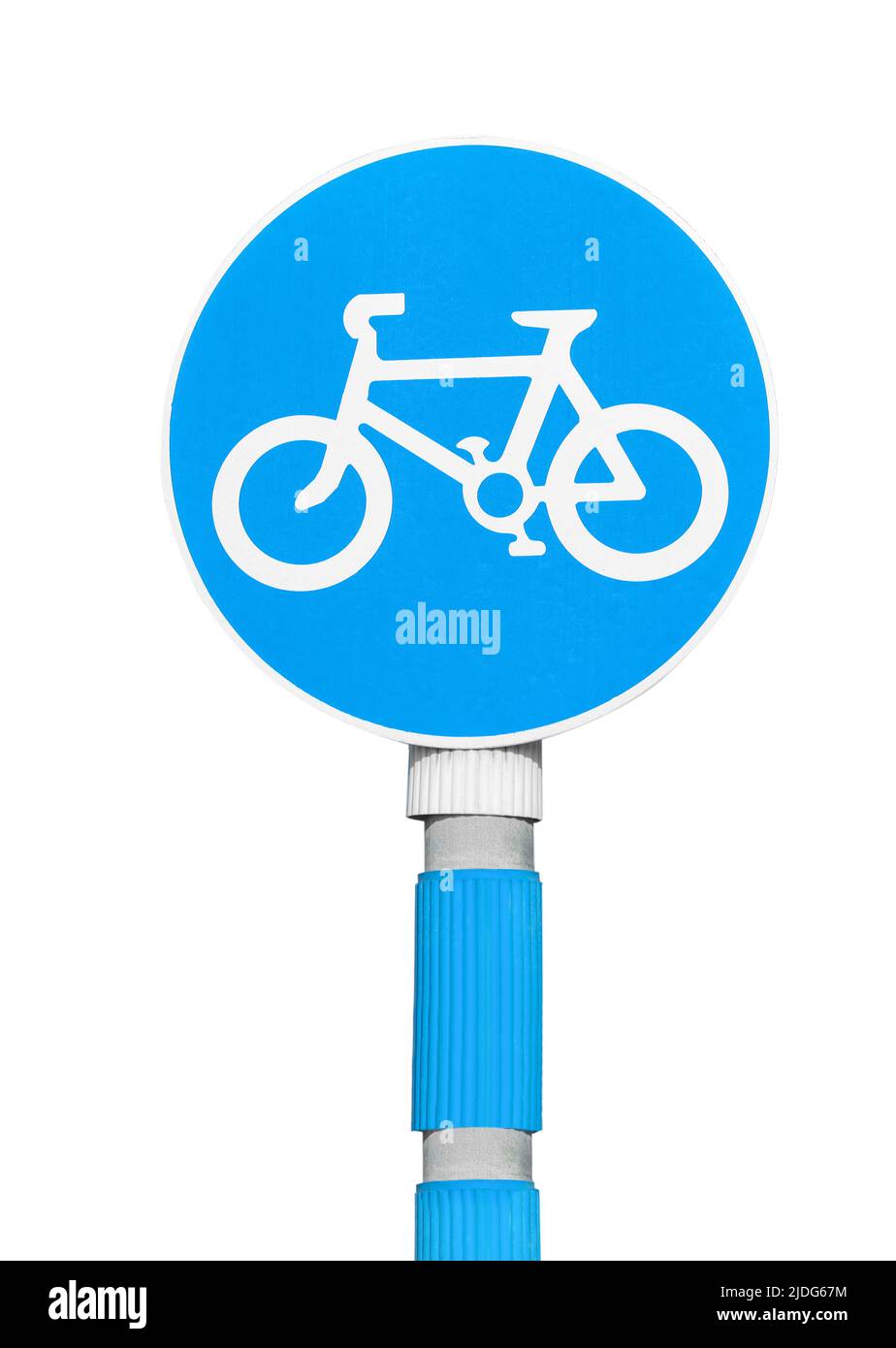 Bicycle traffic sign on white background Stock Photo - Alamy