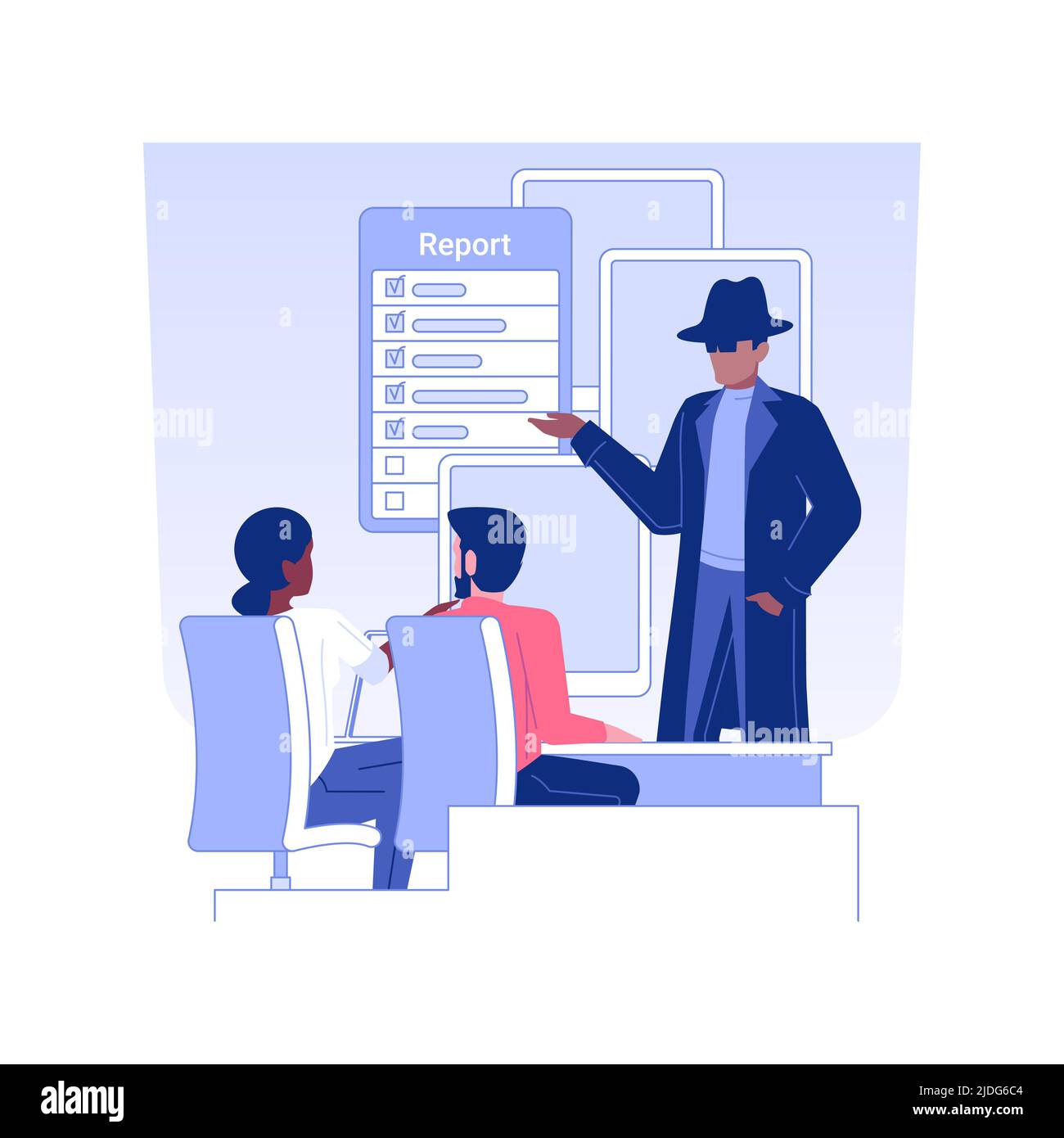 Private detective report isolated concept vector illustration ...